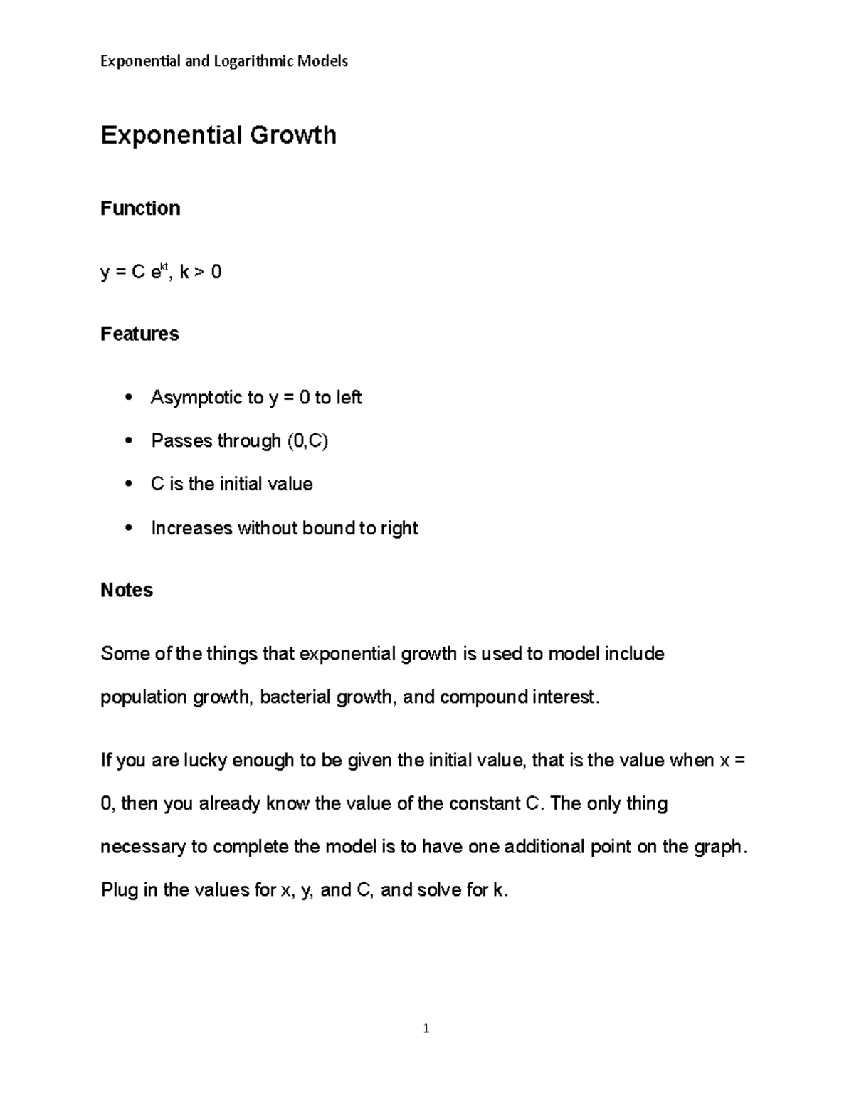 2021 - Algebra - Lecture Notes - Exponential and Logarithmic Models ...