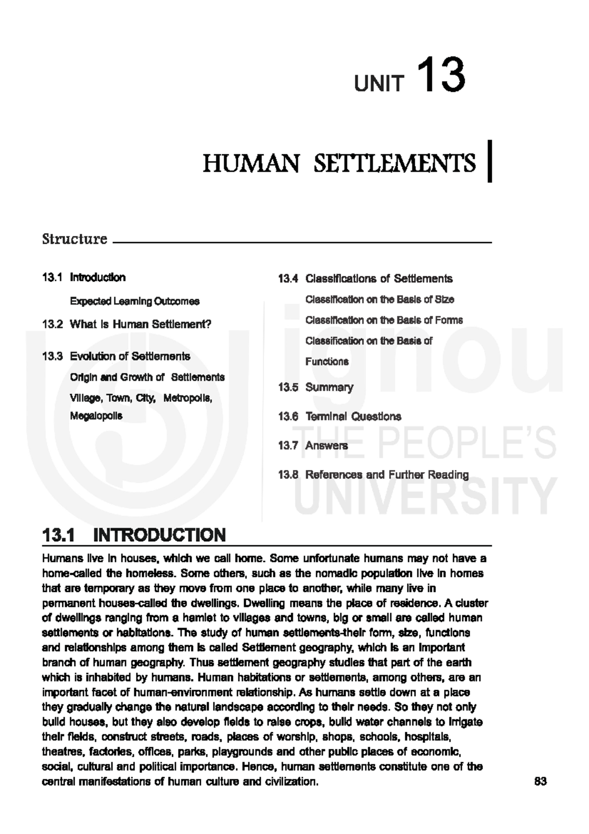 Unit-13 - human settlements - Geography - Studocu