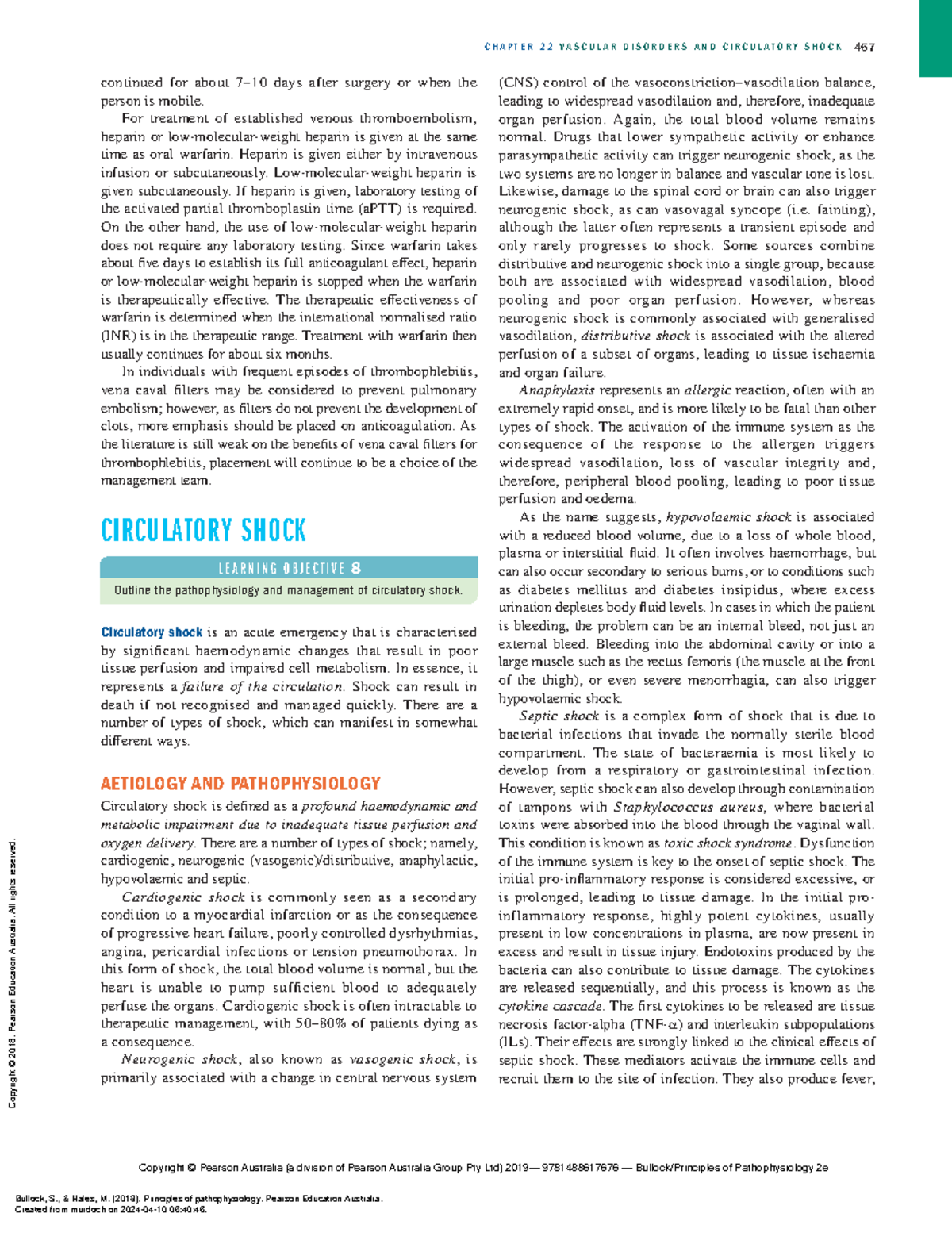 Principles of Pathophysiology - (Part 5 Cardiovascular pathophysiology ...