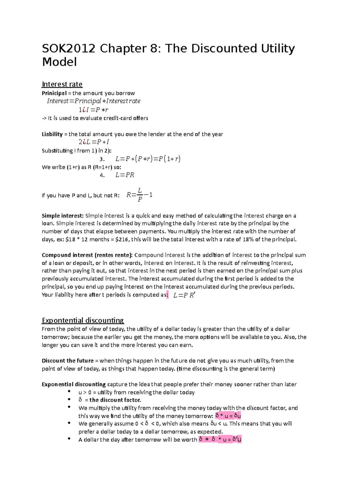 SOK2012 Chapter 8: The Discounted Utility Model - SOK2012 Chapter 8 ...