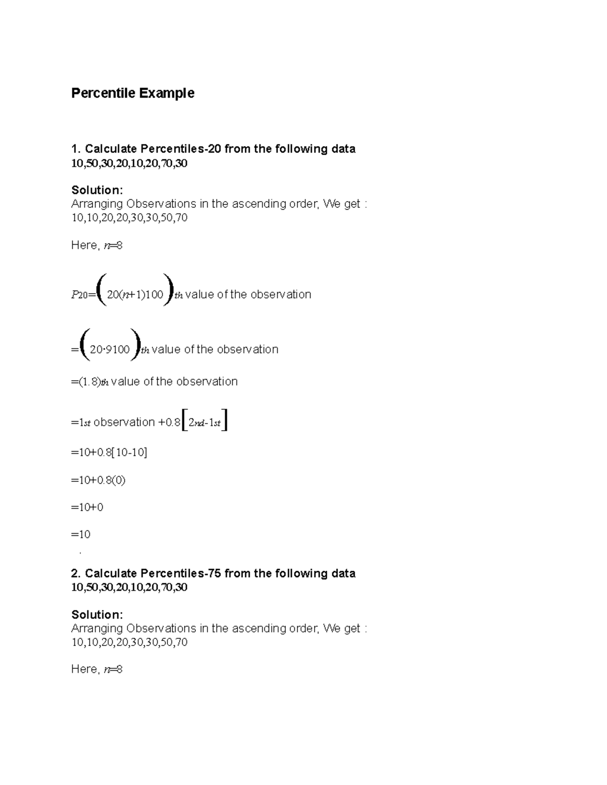 GE4 Percentile - QUIZ - Percentile Example 1. Calculate Percentiles-20 ...
