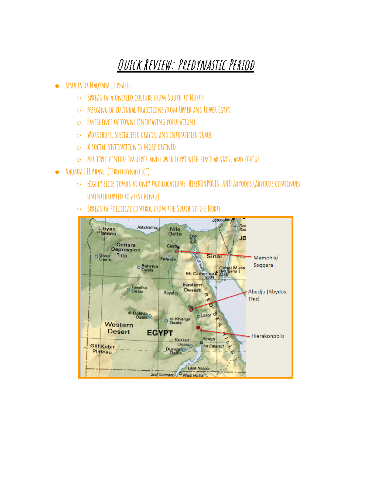 Early Dynastic Egypt (Dynasties 0-2 (3000-2575 BCE)) - Quick Review ...