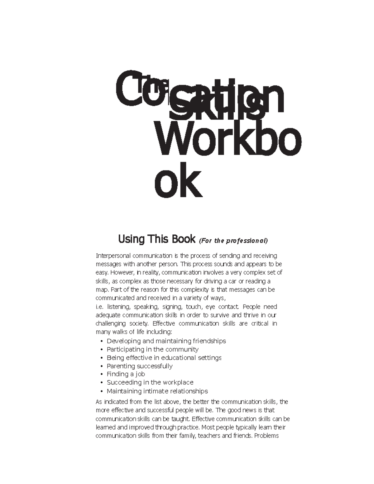 Communication Skills Workbook work - The Communi cation Skills Workbo ...