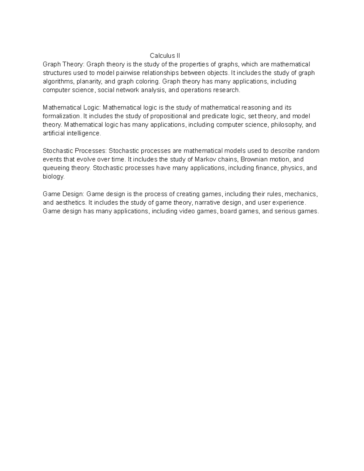 Calculus II notes 18 - Calculus II Graph Theory: Graph theory is the ...