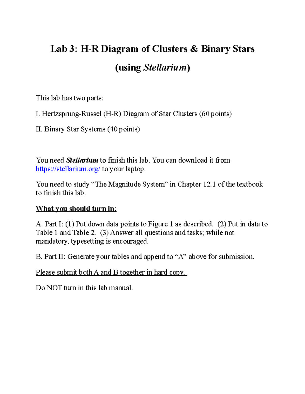 Lab3 Stellarium HRD Binary Stars - Lab 3: H-R Diagram of Clusters ...