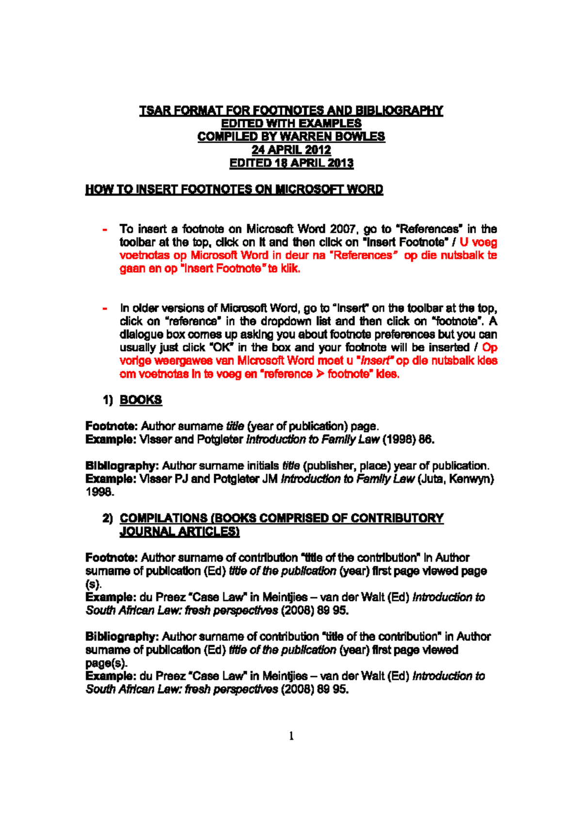 TSAR Referencing Style Guide - LSK41Y0 - Studocu