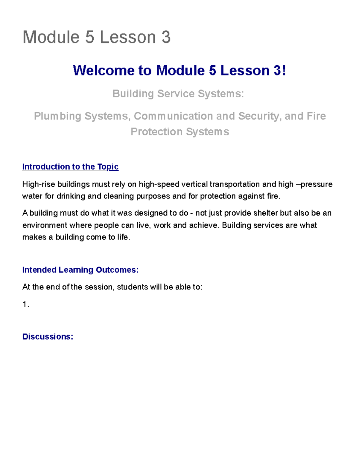 Module 5 Lesson 3 CE 104 - Building Systems Design-converted - Module 5 ...