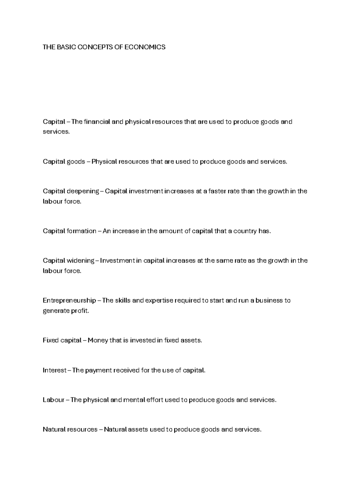 THE Basic Concepts OF Economics - THE BASIC CONCEPTS OF ECONOMICS ...