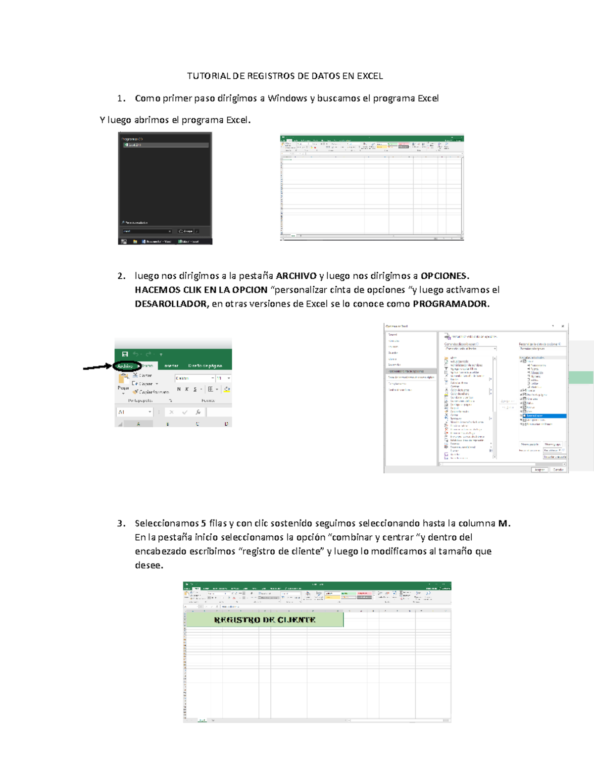 Tutorial DE Registros DE Datos EN Excel - TUTORIAL DE REGISTROS DE ...