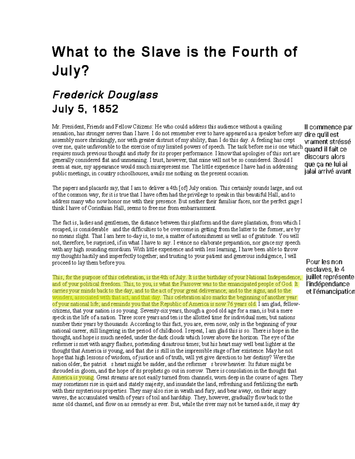 Douglass (1852) - What to the Slave is the Fourth of July - Mr ...