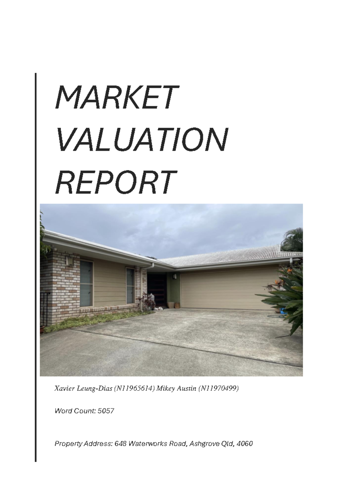 USB142 Market Valuation Report - MARKET VALUATION REPORT USB142 ...