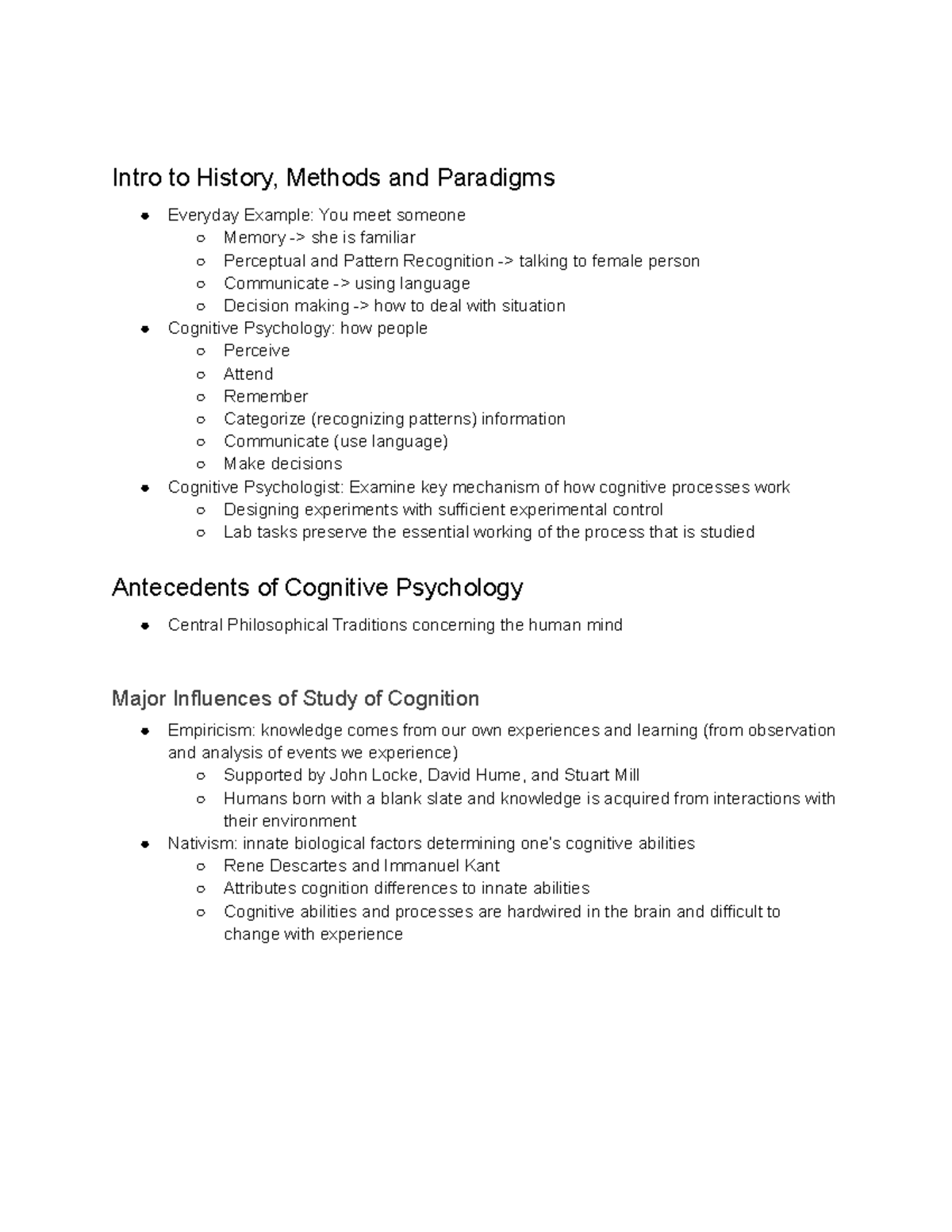 Module 1 History, Methods, and Paradigms - Intro to History, Methods and Paradigms Everyday ...