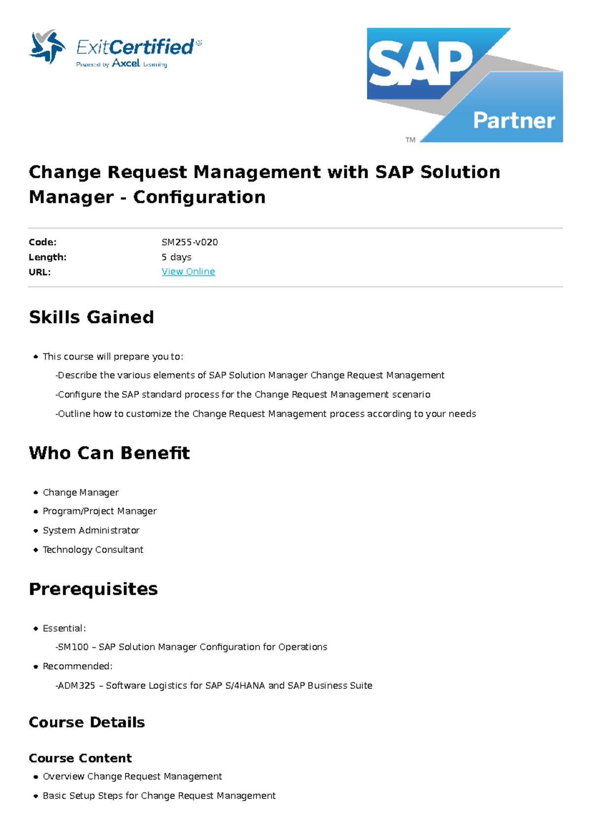 Change request management with sap solution manager configuration ...