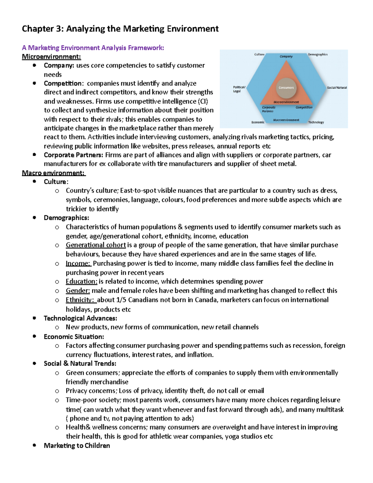 Chapter 3 - Chapter 3: Analyzing the Marketing Environment A Marketing ...