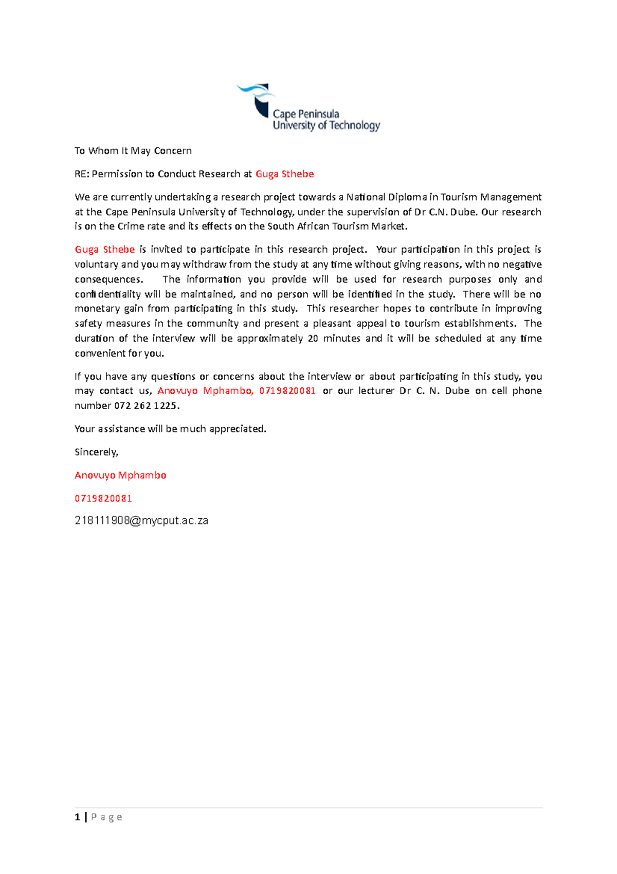 Development questionaire (group assignment) - To Whom It May Concern RE ...