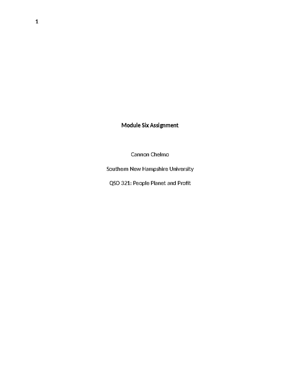 Module Six Assignment - Module Six Assignment Cannon Chelmo Southern ...