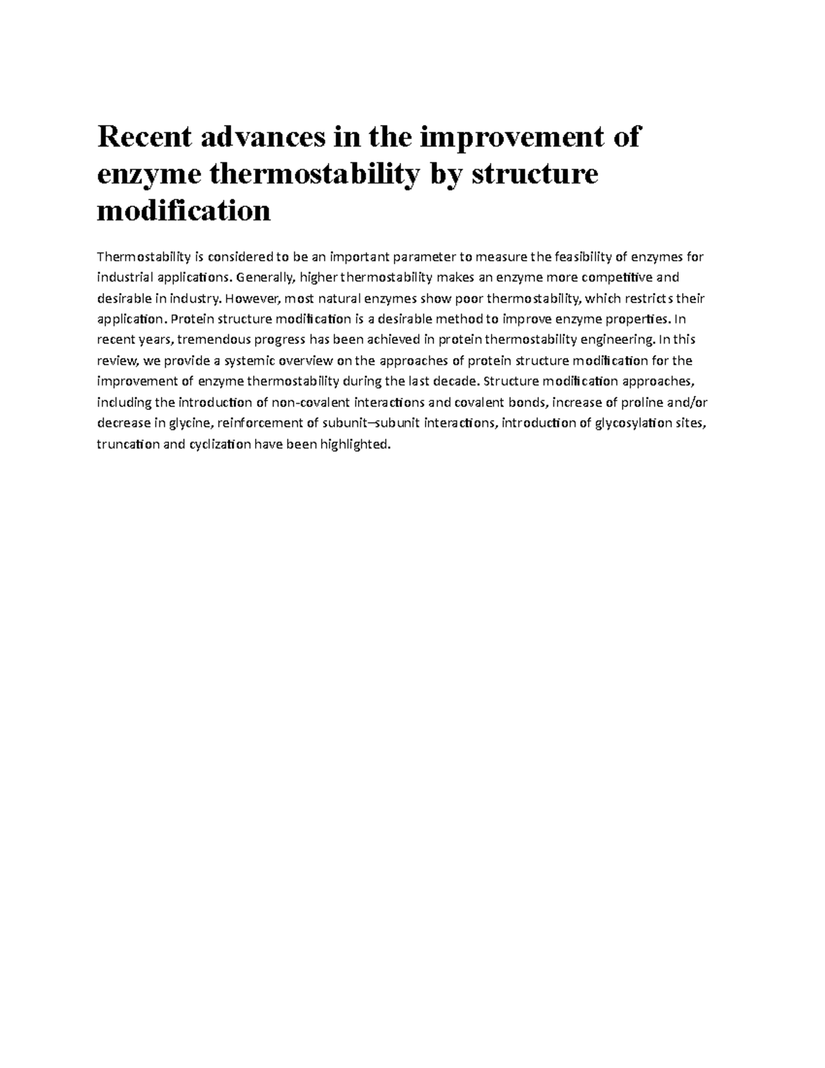 24 - Miss farah - Recent advances in the improvement of enzyme ...