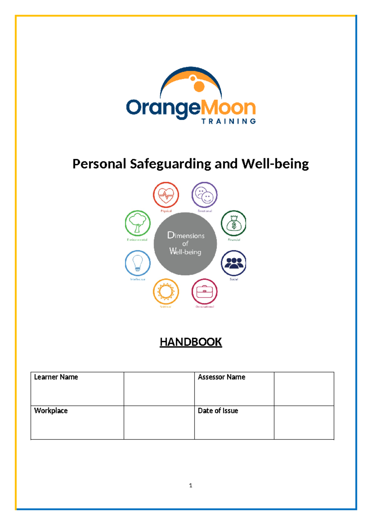Safeguarding and wellbeing Handbook - Personal Safeguarding and Well ...
