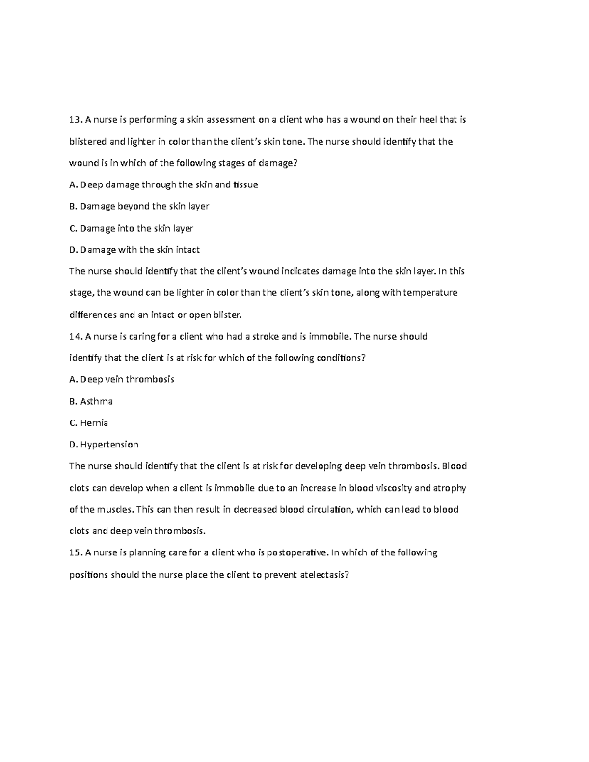 notes for nursing students - A nurse is performing a skin assessment on ...