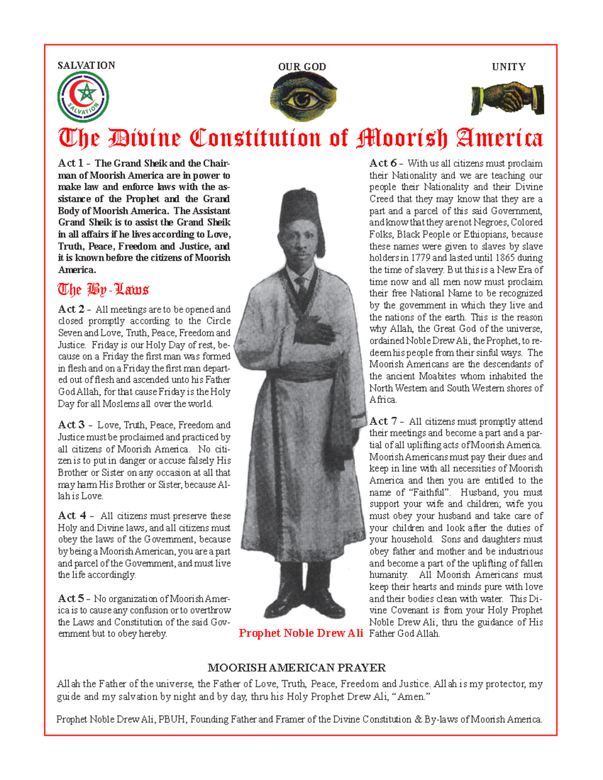 Divine Constitution Moorish America - SALVATION OUR GOD UNITY The ...