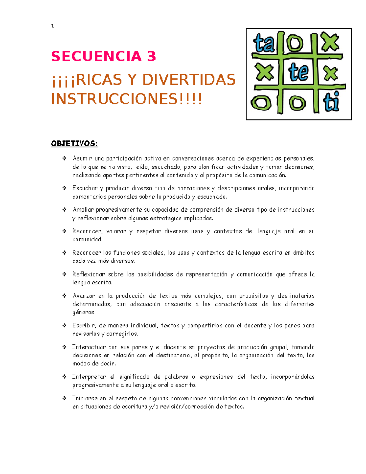 Secuencia 3 tercer grado - SECUENCIA 3 ¡¡¡¡RICAS Y DIVERTIDAS ...