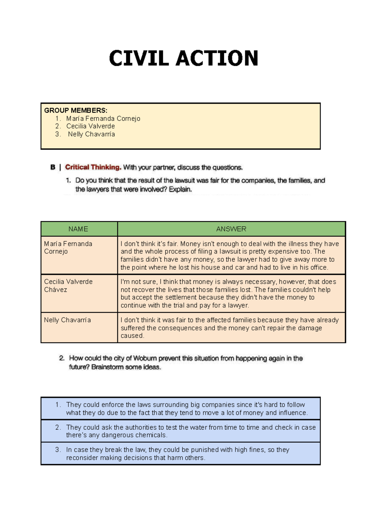 ALS3 - Critical Thinking - Civil Action - CIVIL ACTION GROUP MEMBERS ...