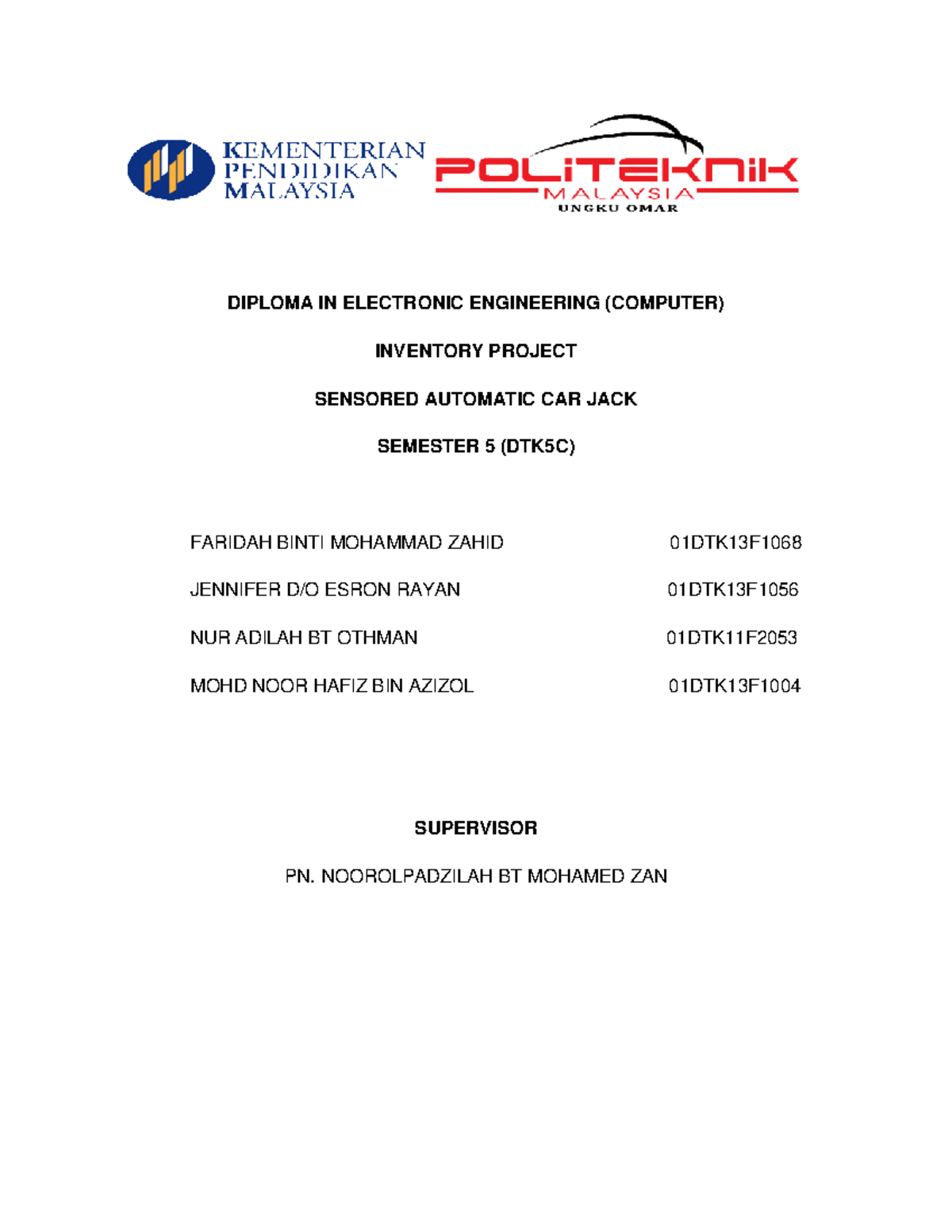 Final report - DIPLOMA IN ELECTRONIC ENGINEERING (COMPUTER) INVENTORY ...