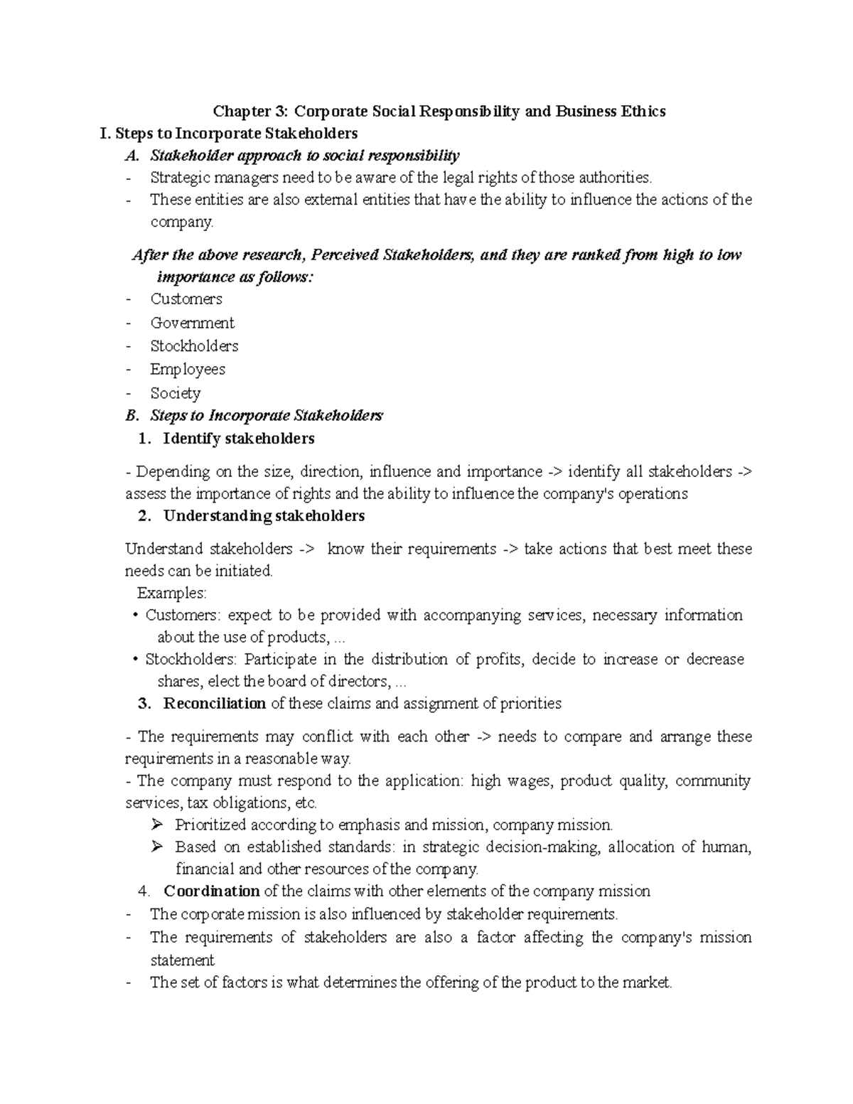 Corporate Social Responsibility and Business Ethics - Business ...