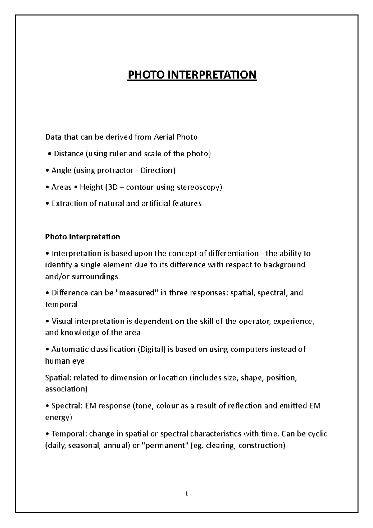 Photo Interpretation - Lecture notes 3-4 - PHOTO INTERPRETATION Data ...