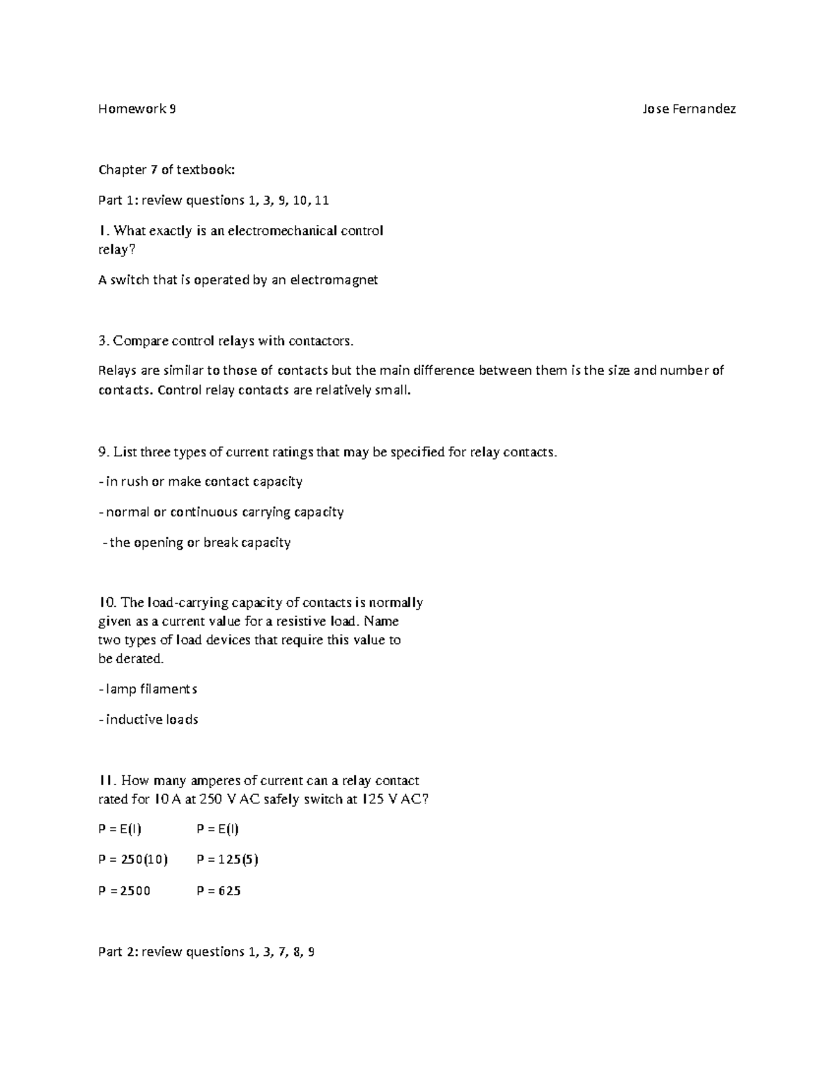 ECET Hw 9 Chapter 7 - Homework 9 Jose Fernandez Chapter 7 of textbook: Part 1: review questions ...