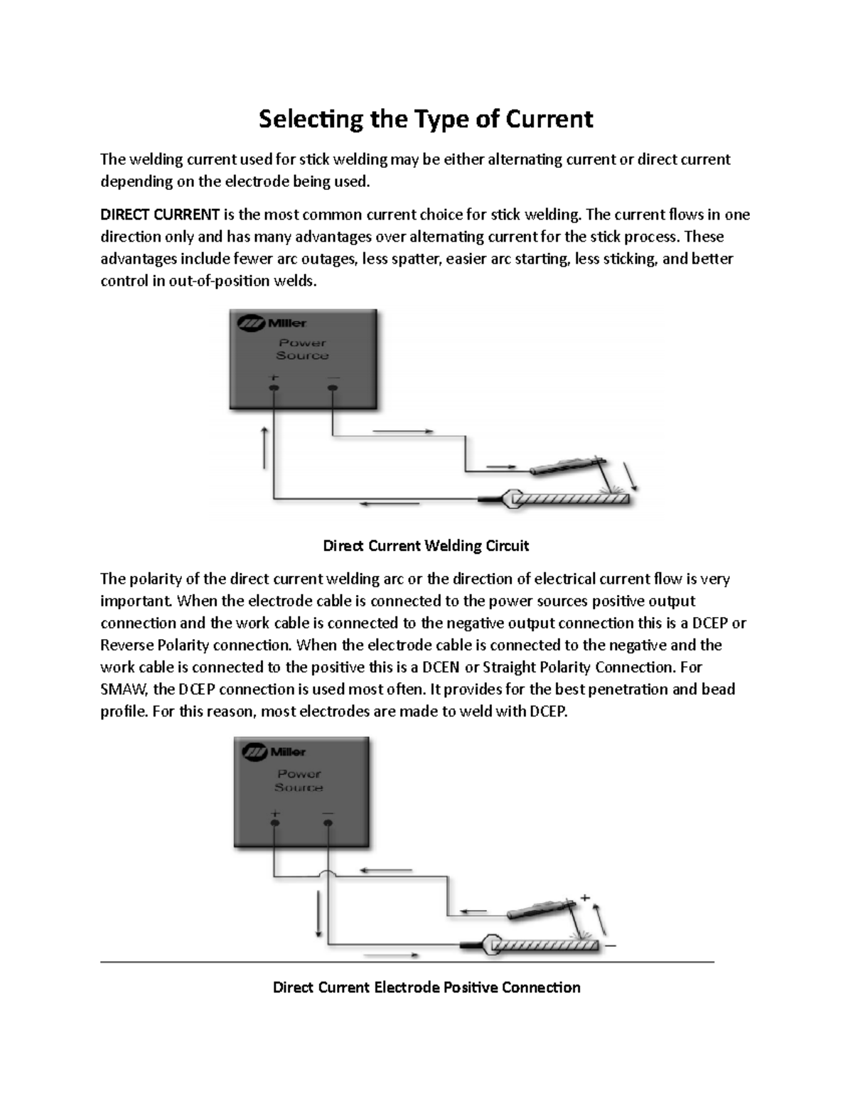 Lesson 2. Selecting the type of current - Selecting the Type of Current ...