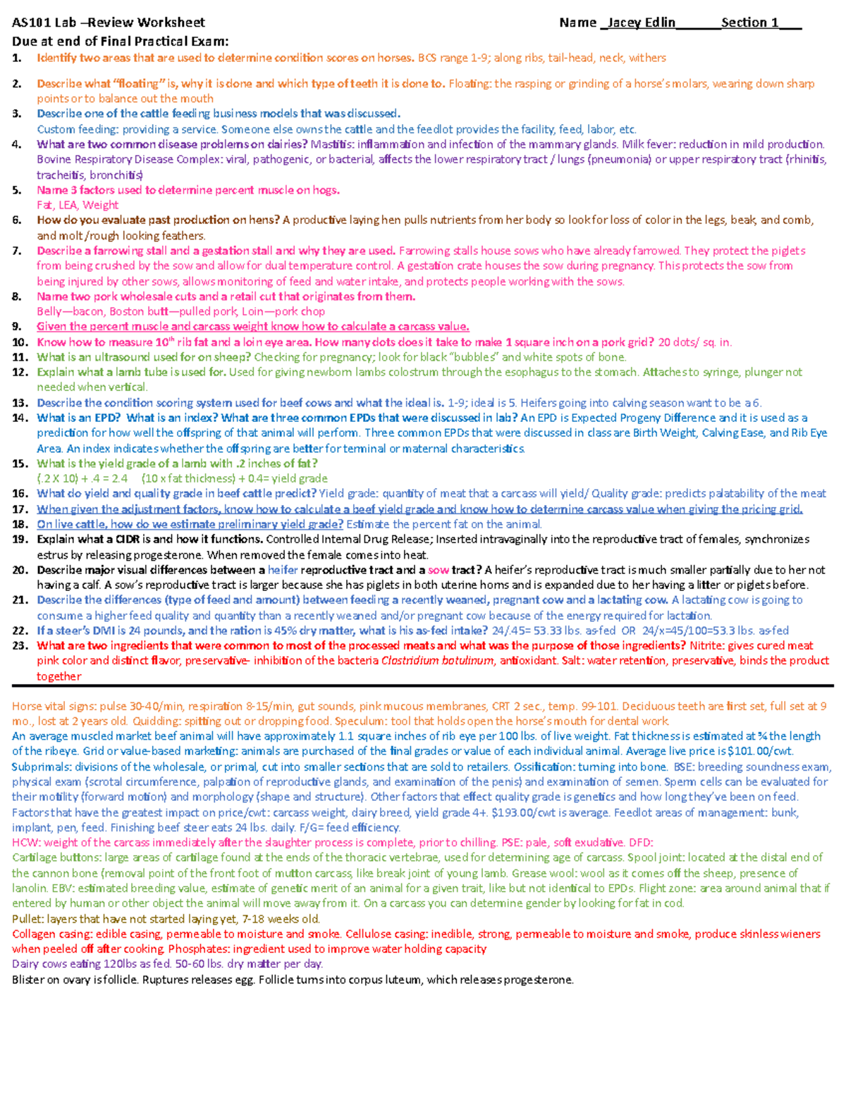 Cheat Sheet - AS 101 - AS101 Lab –Review Worksheet Name Jacey Edlin ...