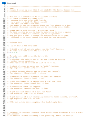 Lab 3 Recursive Functions - #lang eopl ;;- ;; Name: ;; Pledge: I pledge my hobor to abide by the ...