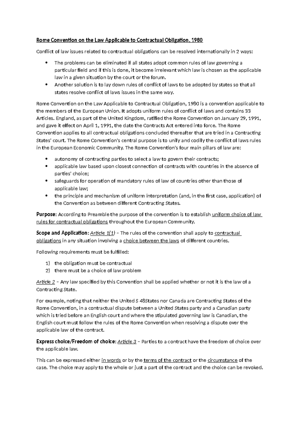 Rome Convention 1980 - Rome Convention on the Law Applicable to ...