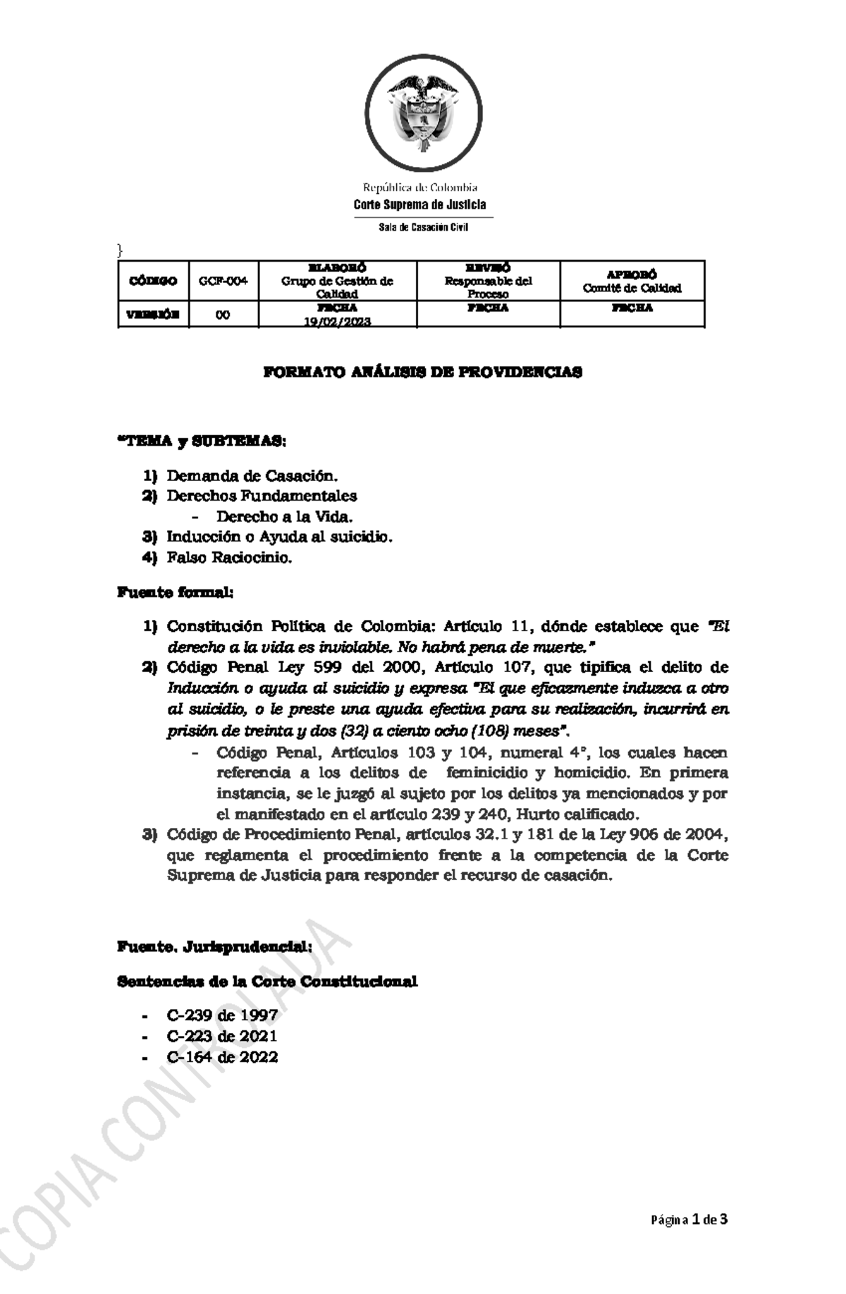Formato Corte Suprema de Justicia.docx - COPIA CONTROLADA } CÓDIGO GCF ...
