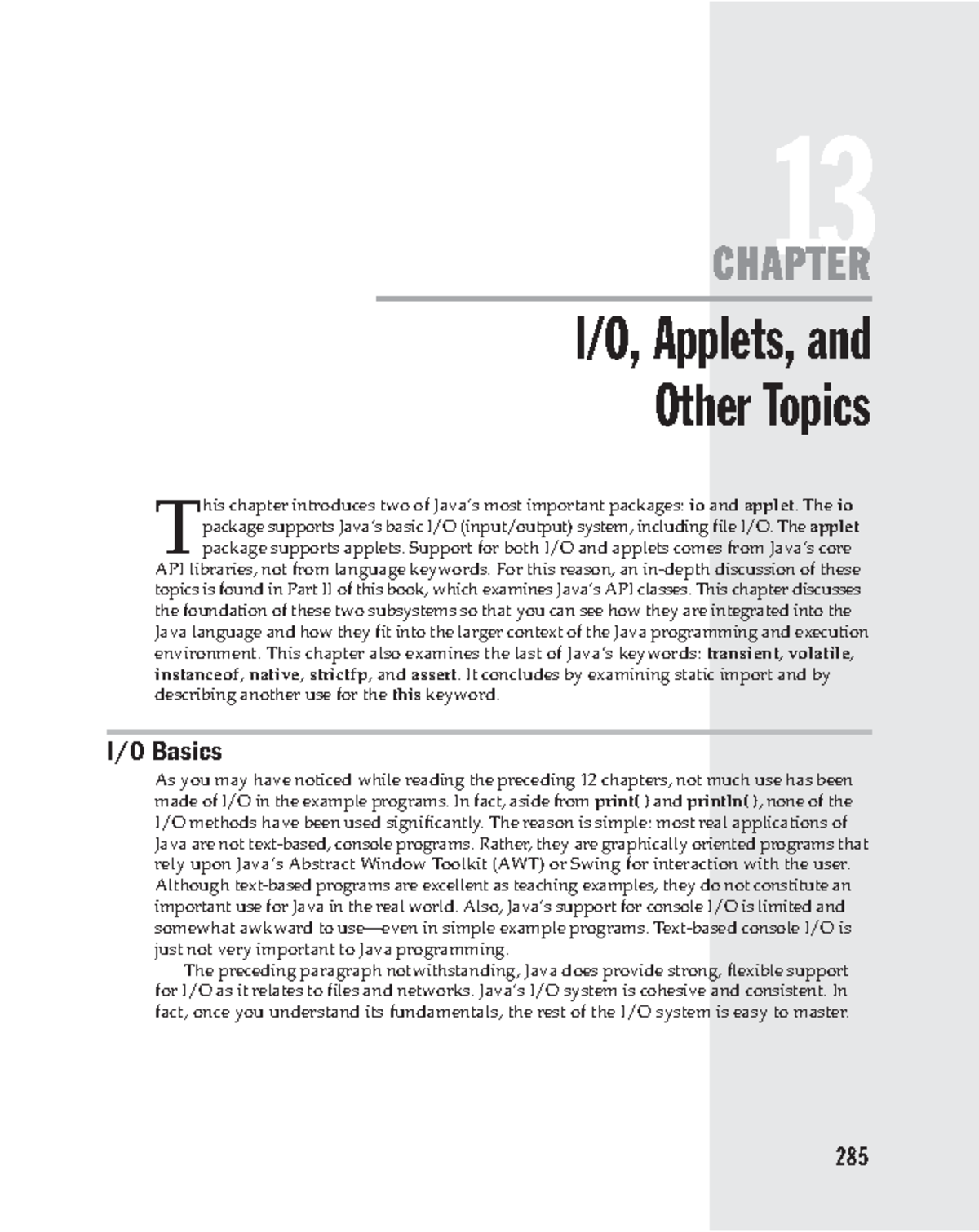 Java The Complete Reference - 285 13 I/O, Applets, and Other Topics T ...