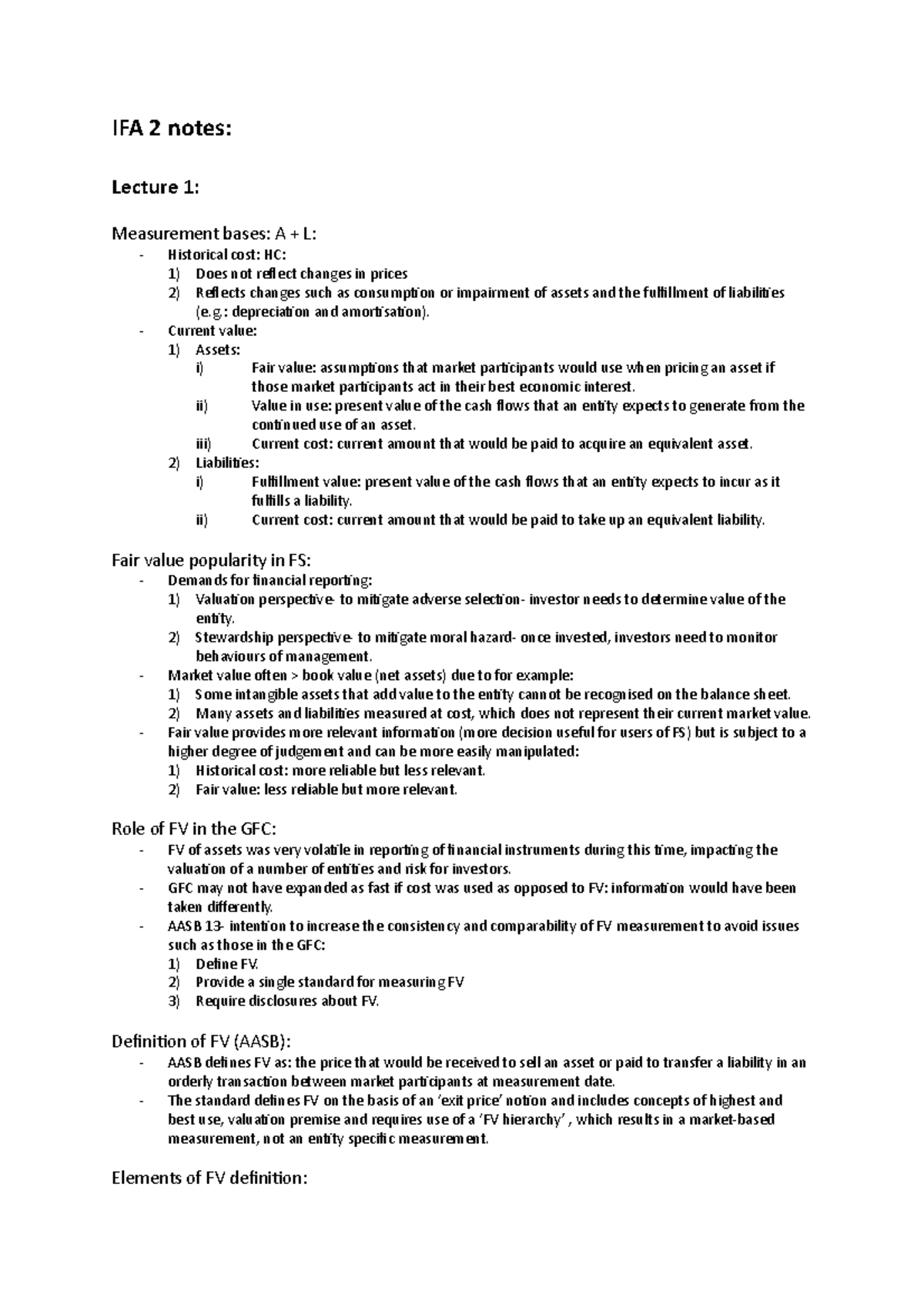 IFA 2 notes - adadada - IFA 2 notes: Lecture 1: Measurement bases: A ...