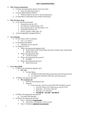 Buchananspring 07 - Federal Income Tax - Income Tax Outline Prof ...