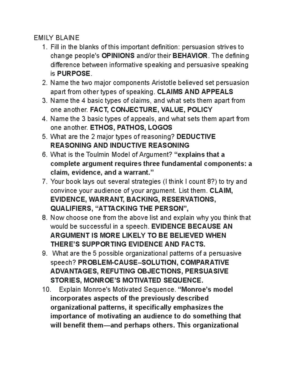 COM 101 Quiz 5 - Yelen - EMILY BLAINE Fill in the blanks of this ...