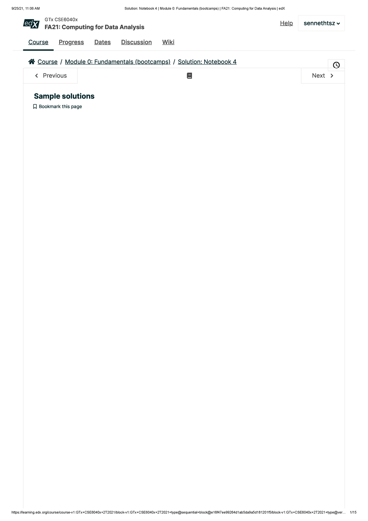 Solution Notebook 4 Module 0 Fundamentals Bootcamps Fa21 Computing For Data Analysis Ed X 0933