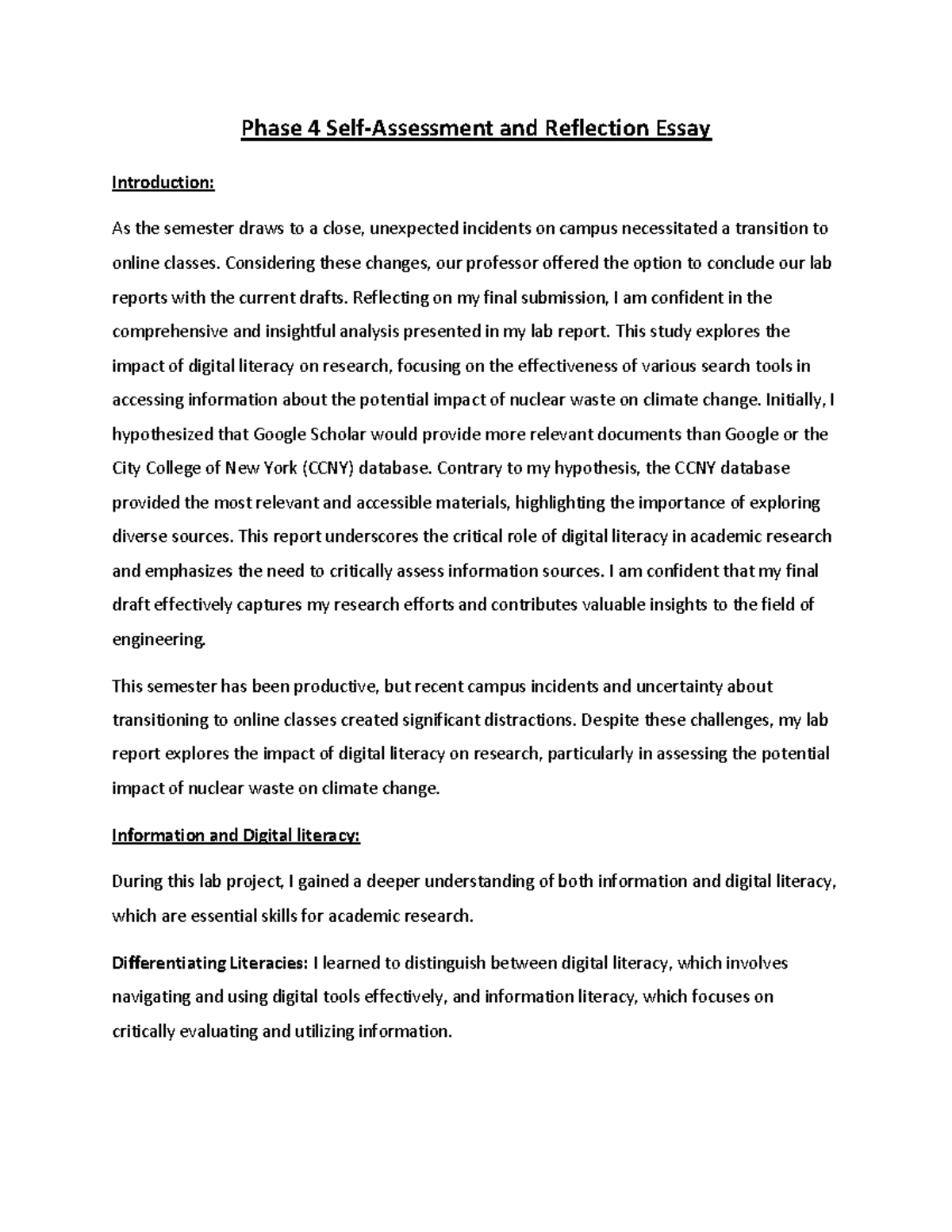 Akter Aysha AA22 - helpful - Phase 4 Self-Assessment and Reflection ...