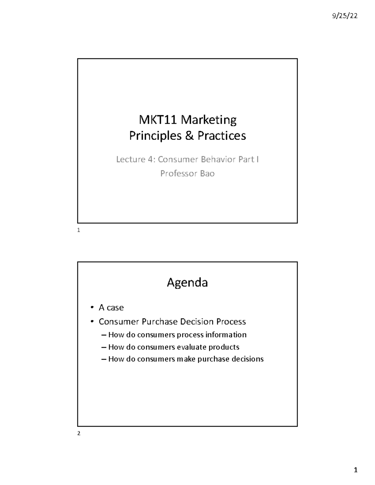 MKT 11 Lecture 4 Consumer Behavior Part I - MKT11 Marketing Principles ...