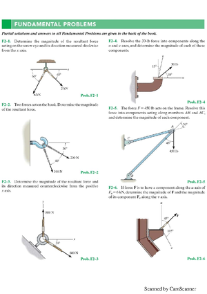 اسئلة سابقة استاتيكا - فيرست - Statics hibbler 14th edition - Studocu