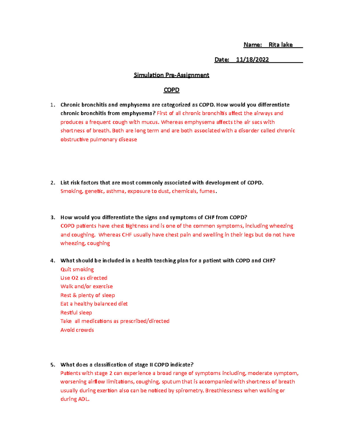 Pre Sim Assignment #3 - Name:Rita lake_ Date:11/18/2022 ...