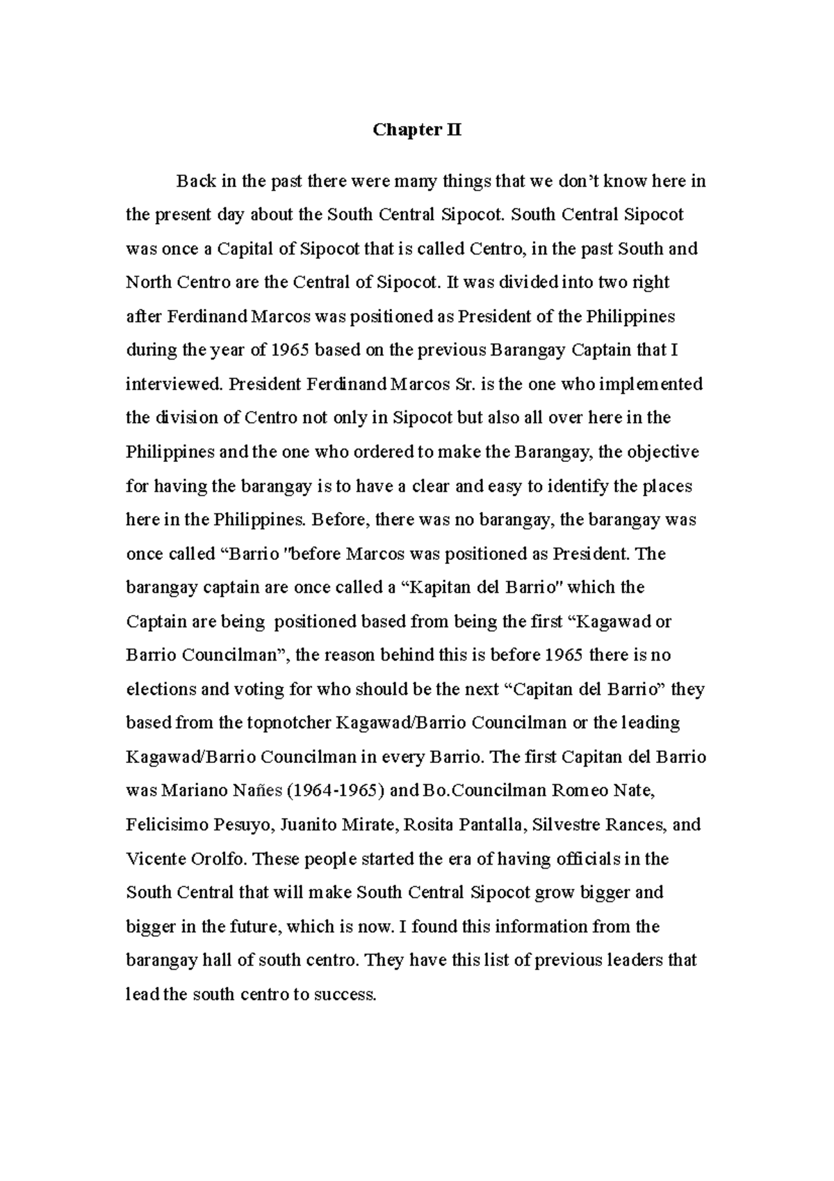 Chapter II history pt1 - Chapter II Back in the past there were many ...