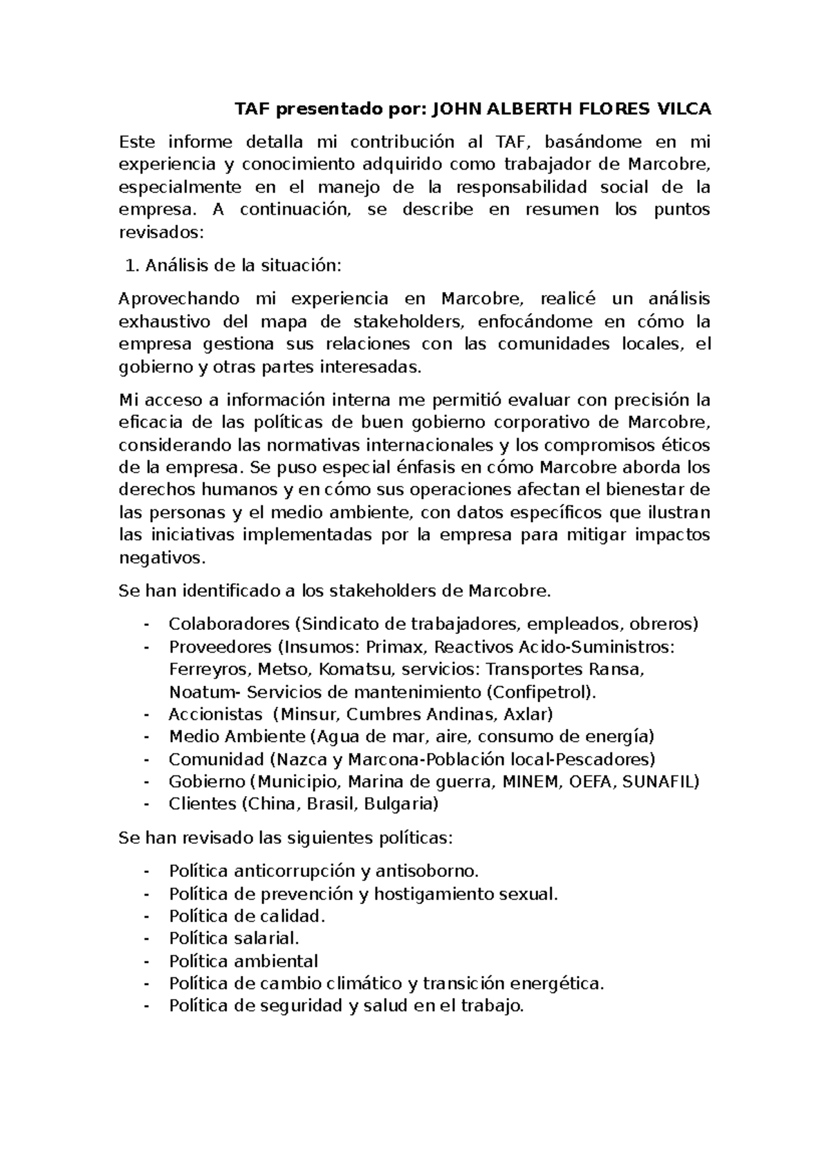 TAF RS John Flores Vilca - TAF presentado por: JOHN ALBERTH FLORES ...