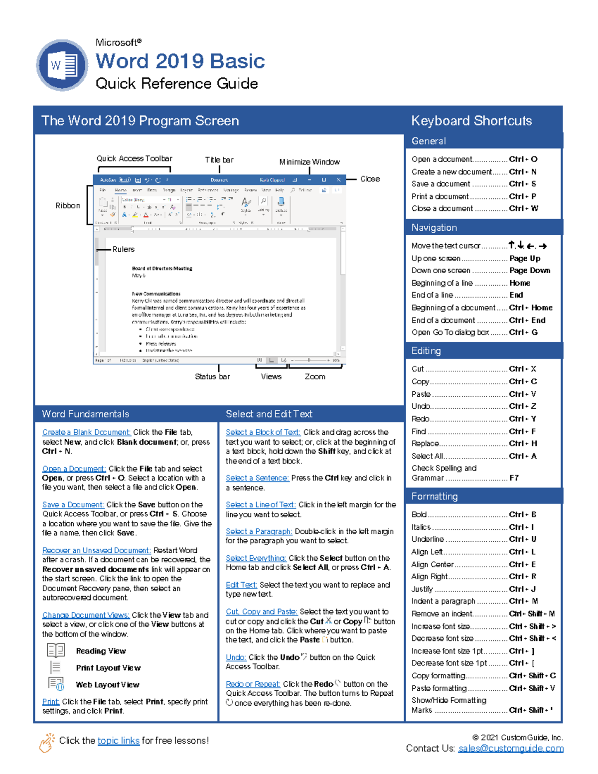 ECDL Cheat Sheet - ECDL - Click the topic links for free lessons ...