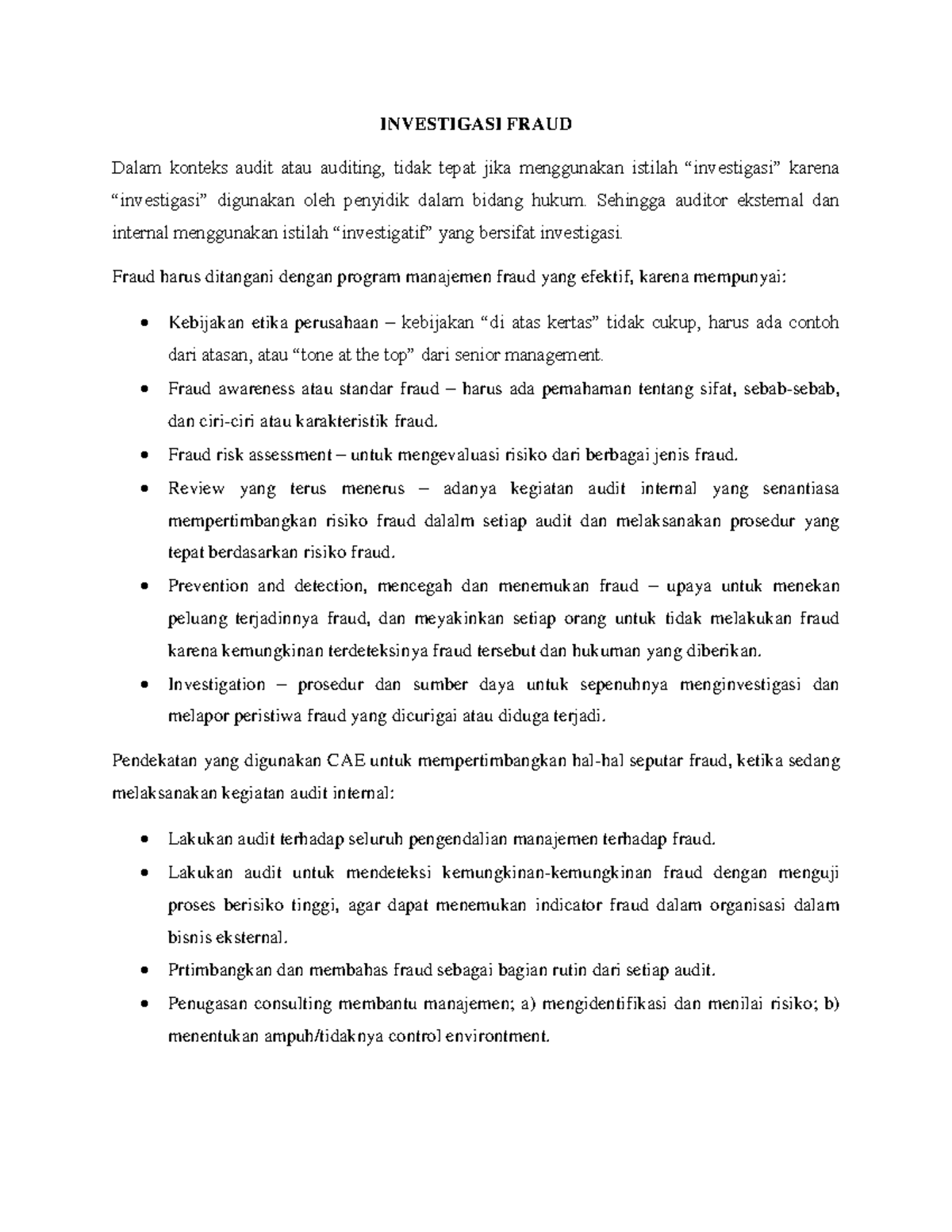 Investigasi Fraud - INVESTIGASI FRAUD Dalam konteks audit atau auditing ...