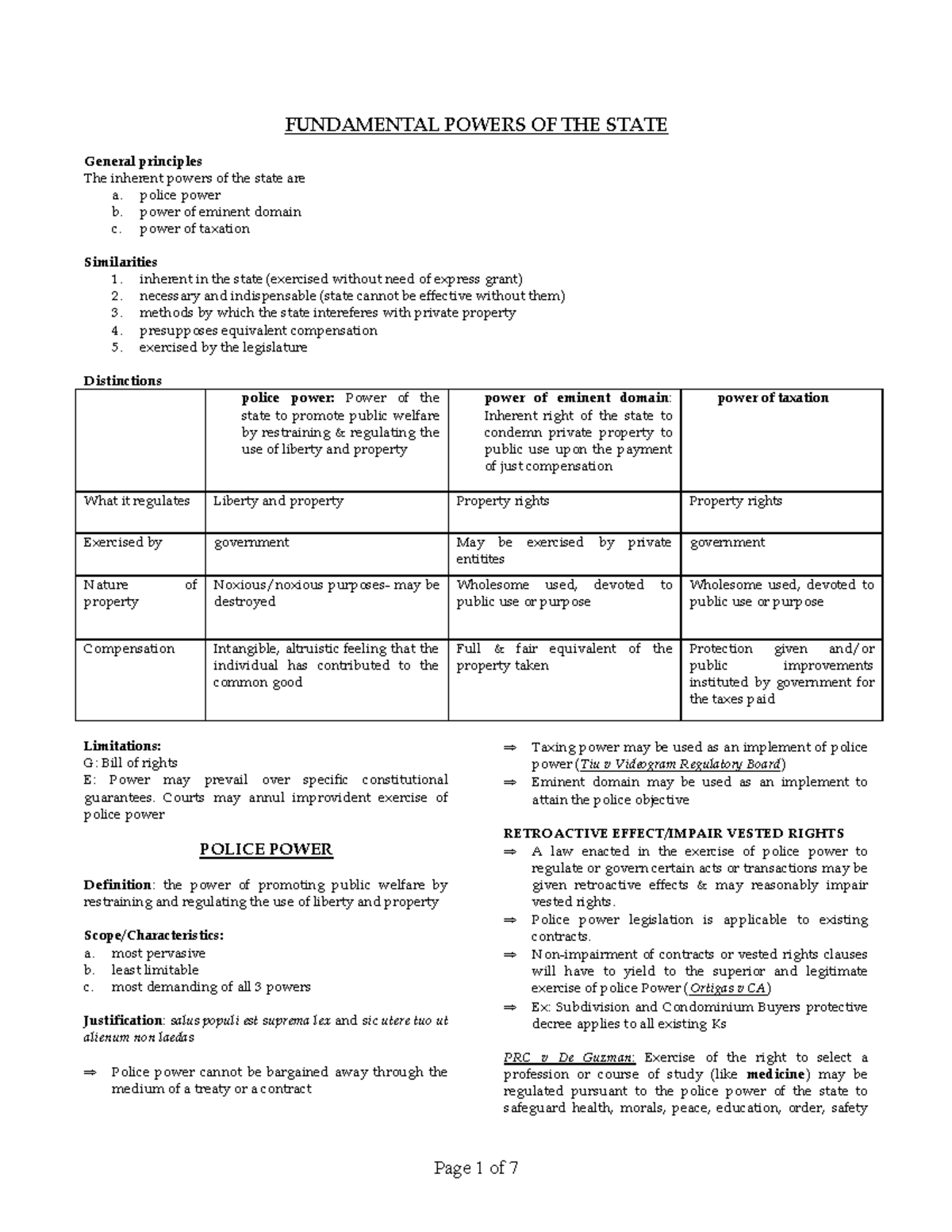 The Fundamental Power of the State - FUNDAMENTAL POWERS OF THE STATE ...