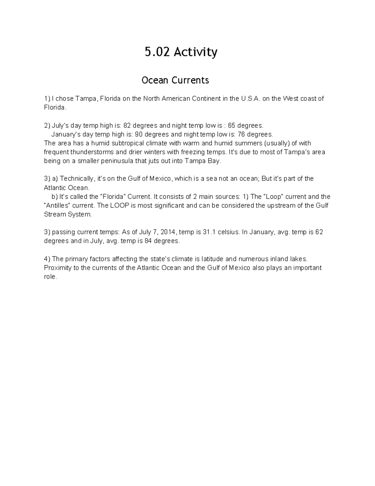 5.02 oceancurrentsactivity Resubmit - 5 Activity Ocean Currents 1) I ...